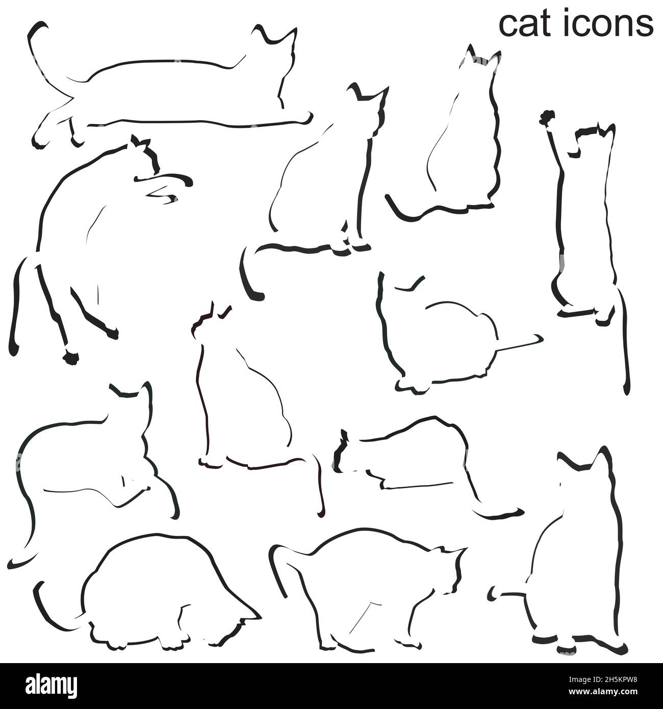 Set of cats icons Stock Vector Image & Art - Alamy