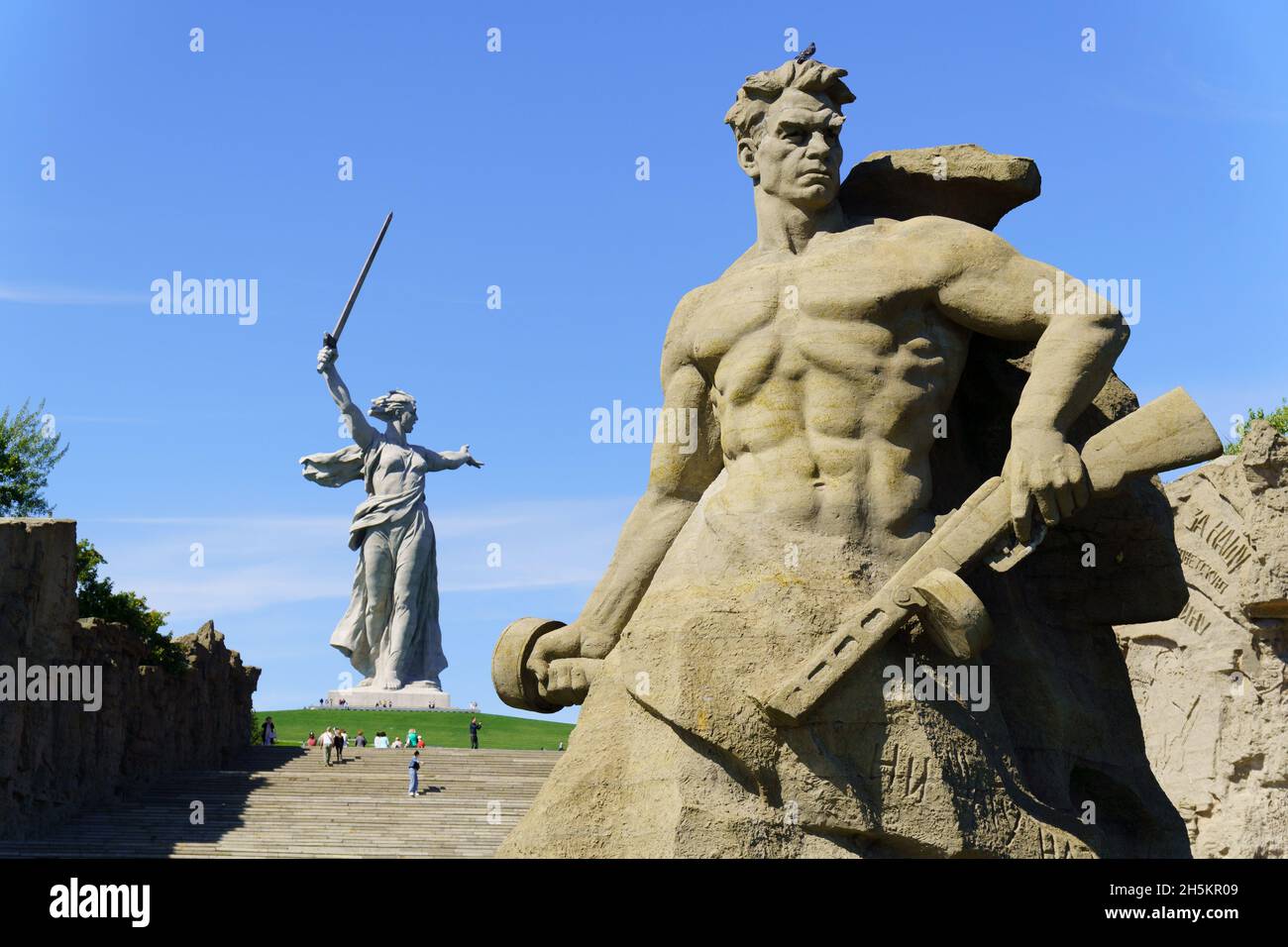 Volgograd, Russia-September 16, 2021: Sculpture of the Memorial complex ...
