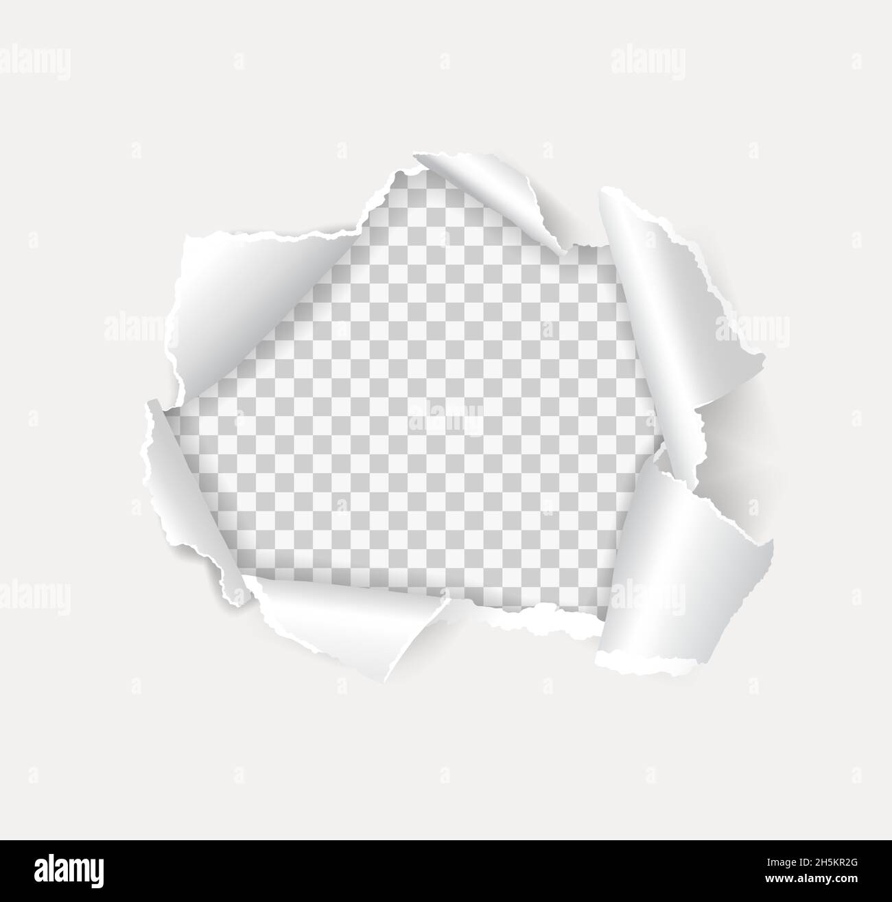 Rip open paper holes with torn edges, hole in wall. Realistic white ...