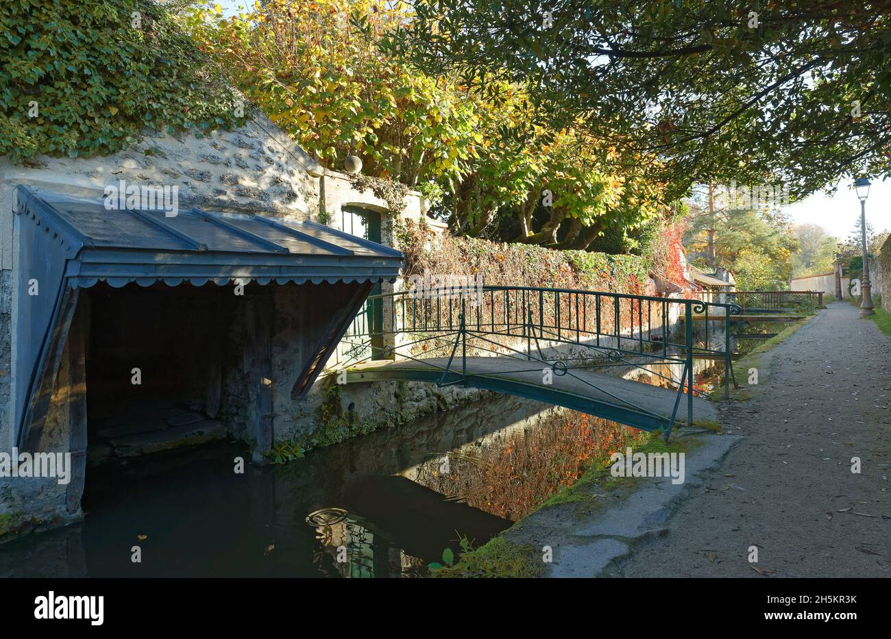 Chevreuse valley picturesque view and its Yvette river. It is named ...