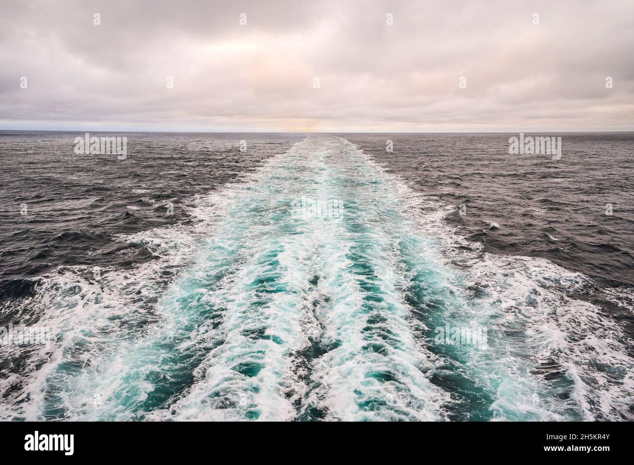 Wake behind a ship in the Atlantic ocean water; Denmark Stock Photo - Alamy