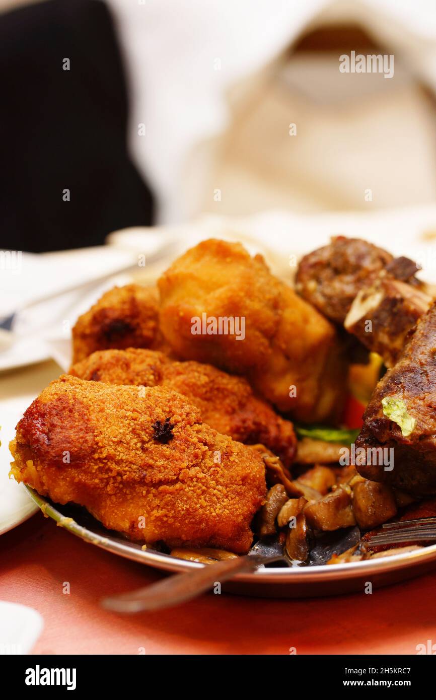 Meat rolls served on a plate. Shallow depth of field Stock Photo - Alamy