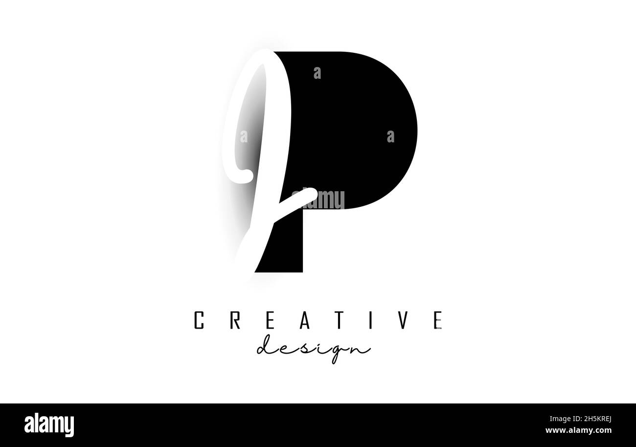 Letters PI logo with a minimalist design. Letters P and I with ...