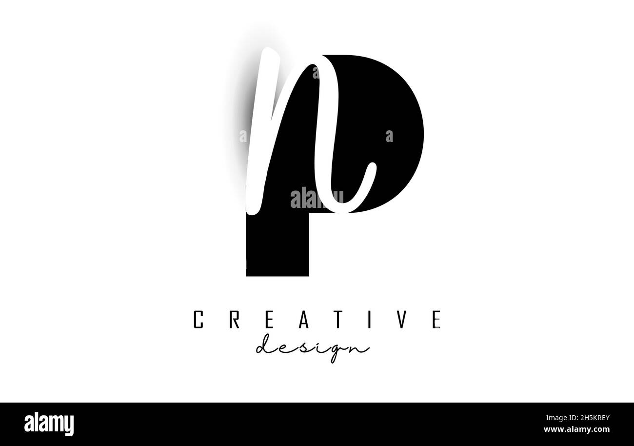 Letters PN logo with a minimalist design. Letters P and N with ...