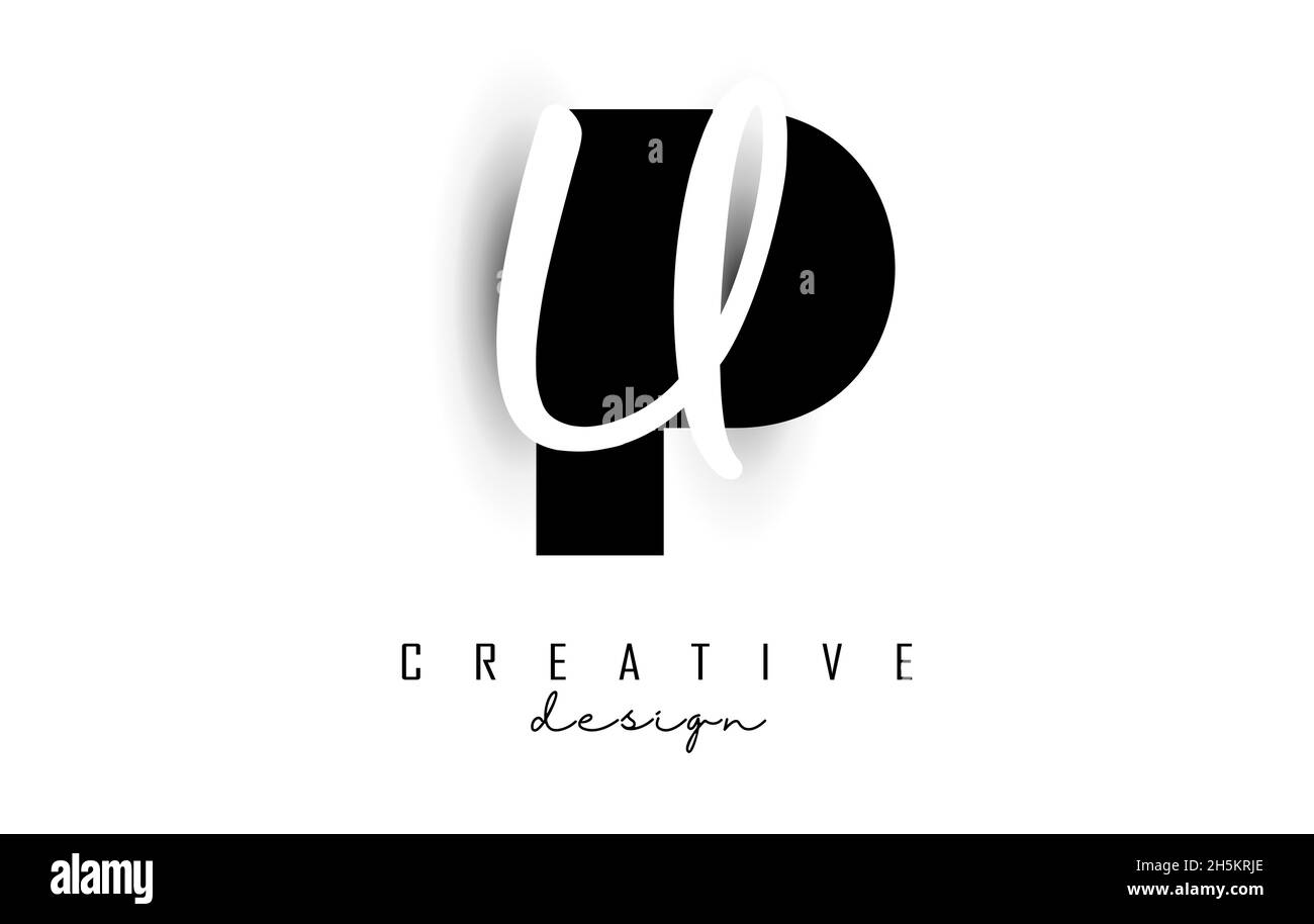 Letters Pu Logo With A Minimalist Design. Letters P And U With