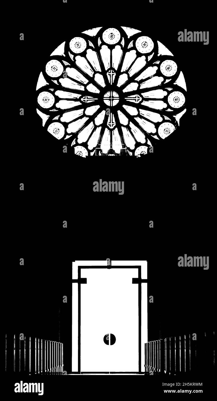 Black and white church painting hi-res stock photography and images - Alamy