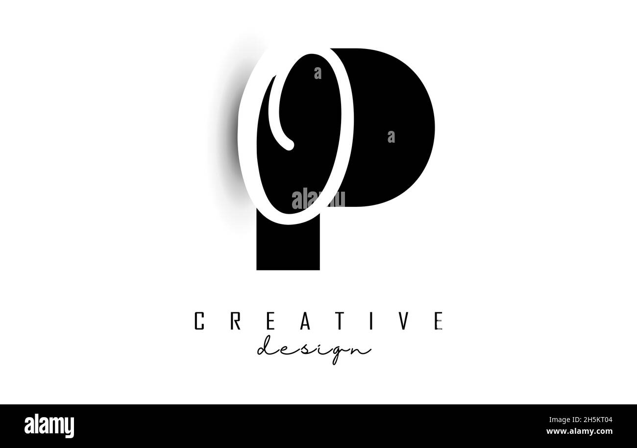 Letters PO logo with a minimalist design. Letters P and O with ...