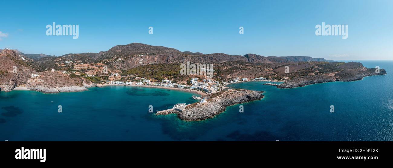 Kythera Kapsali, Greece. Kythira Greek island aerial drone panorama of ...