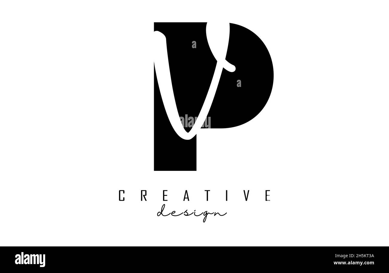 Letters PV logo with a minimalist design. Letters P and V with ...