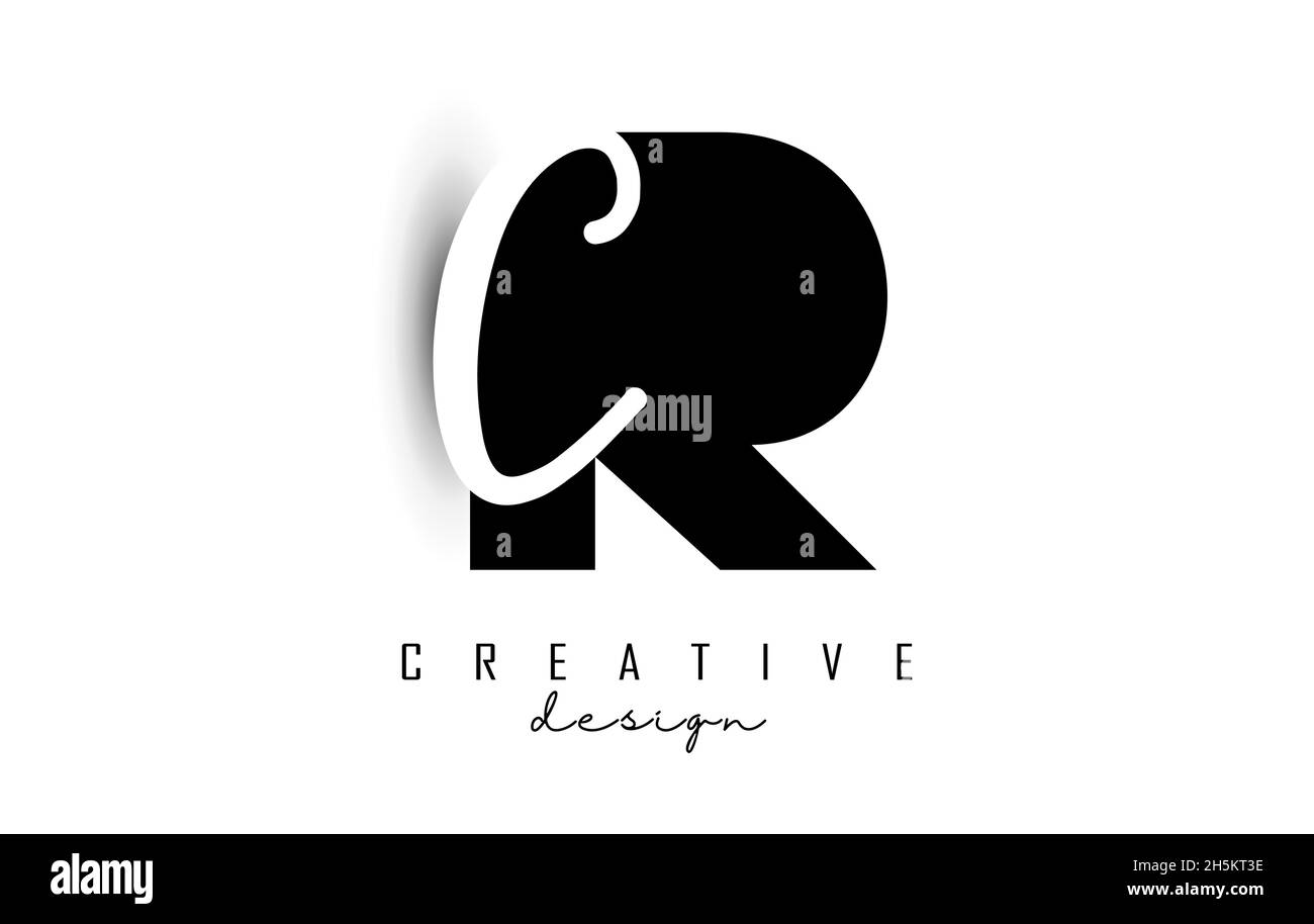 Letters RC logo with a minimalist design. Letters R and C with ...