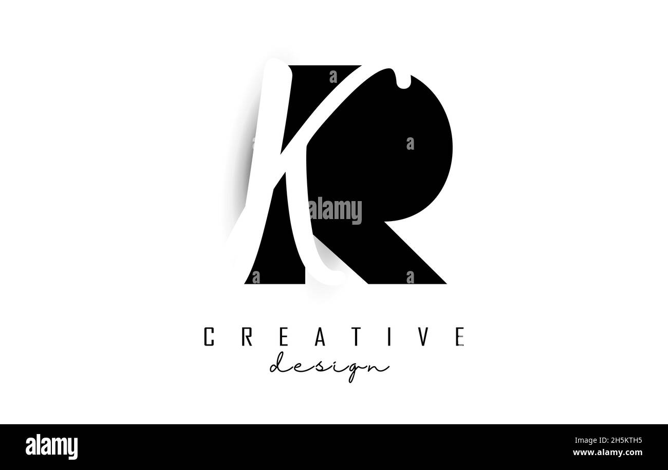 Letters RK logo with a minimalist design. Letters R and K with ...