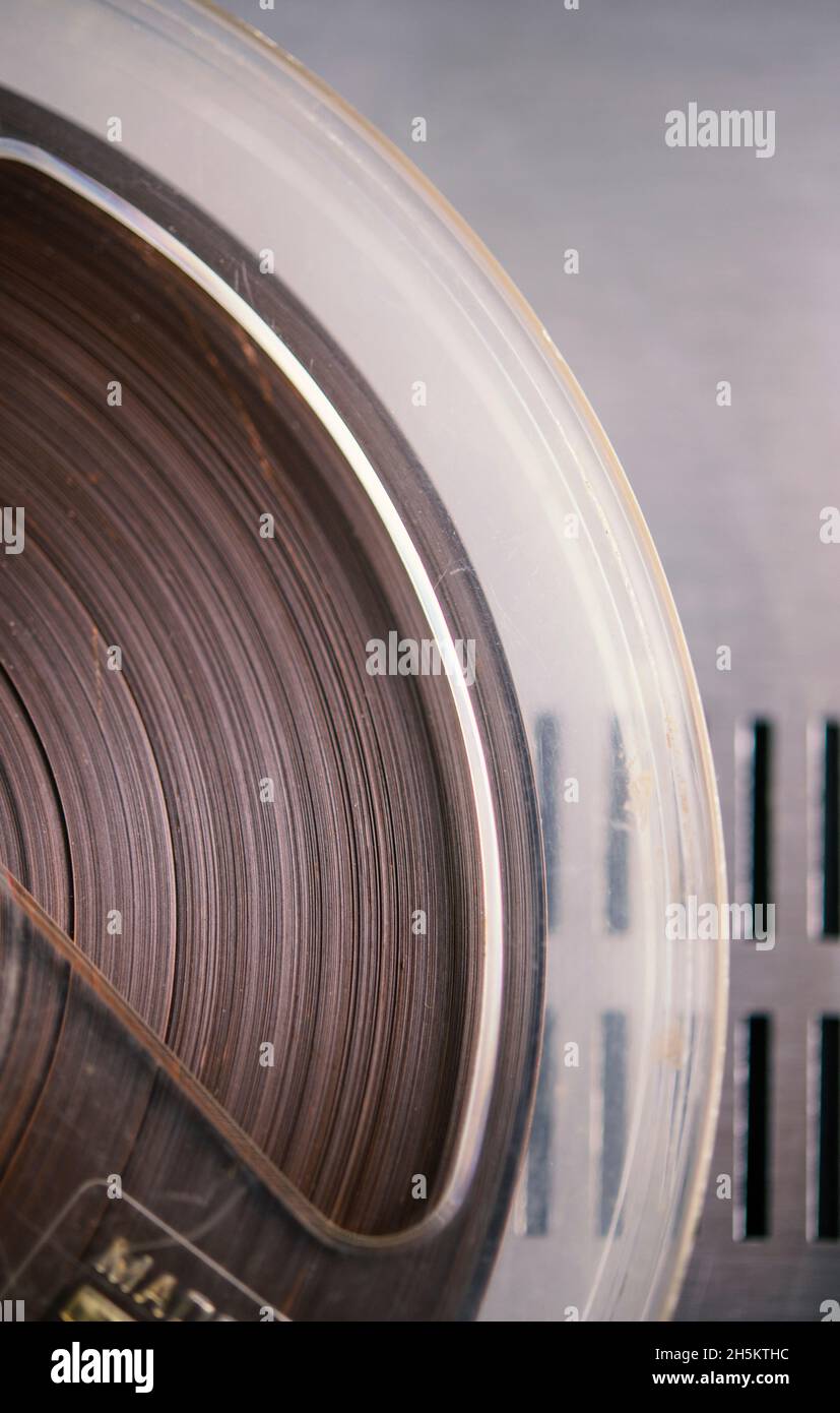 Close-up of an old reel-to-reel rape machine Stock Photo - Alamy