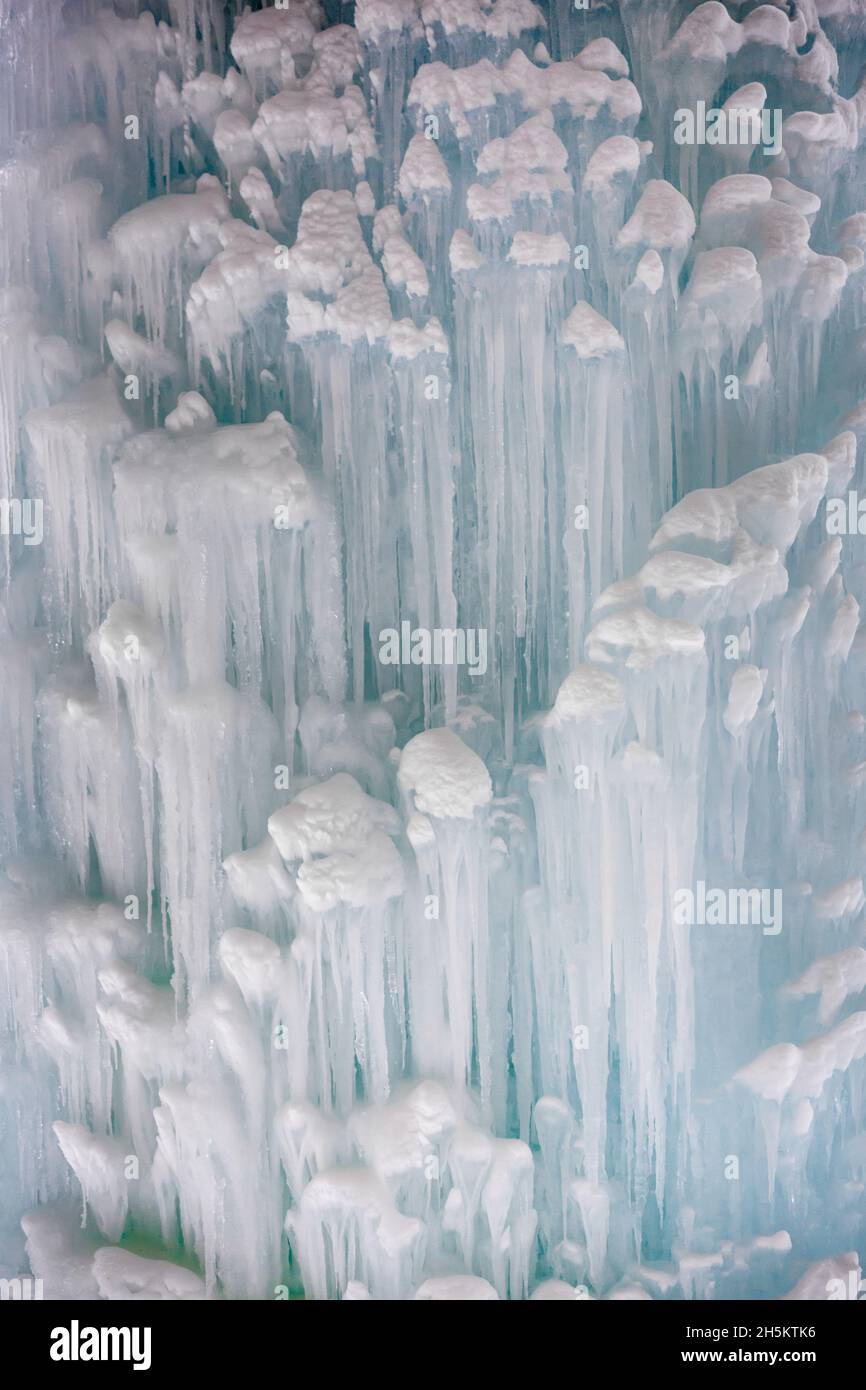Ice formations on a frozen waterfall Stock Photo - Alamy