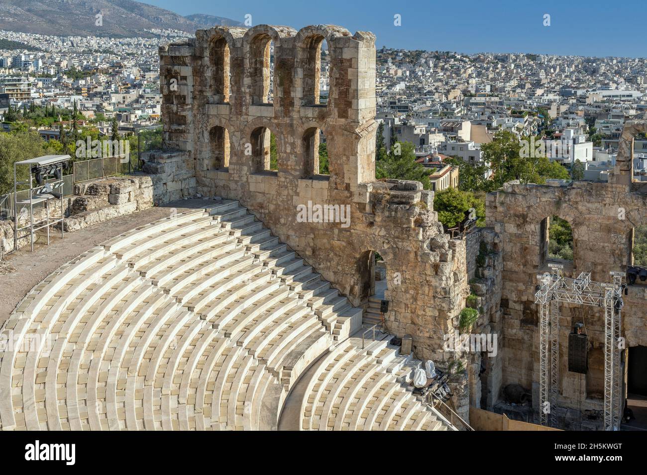 Interior view to the Odeon of Herodes Atticus (Herodion) greek ancient ...