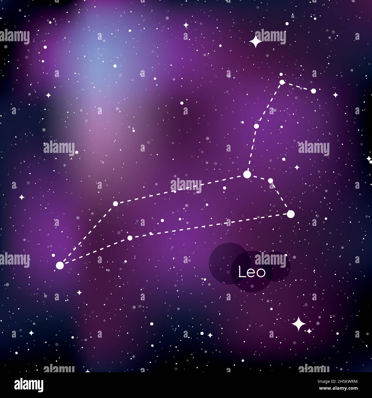 Leo zodiac sign. Horoscope symbol, linear constellation. Star universe ...