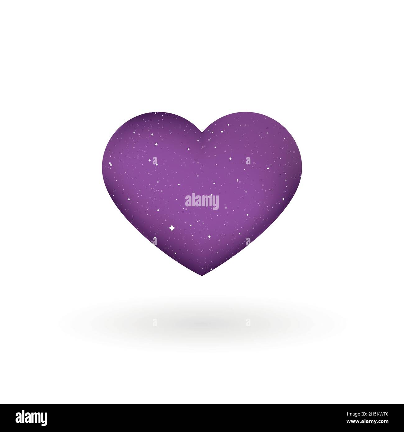 Heart shape with universe texture. Vector illustration, flat design ...