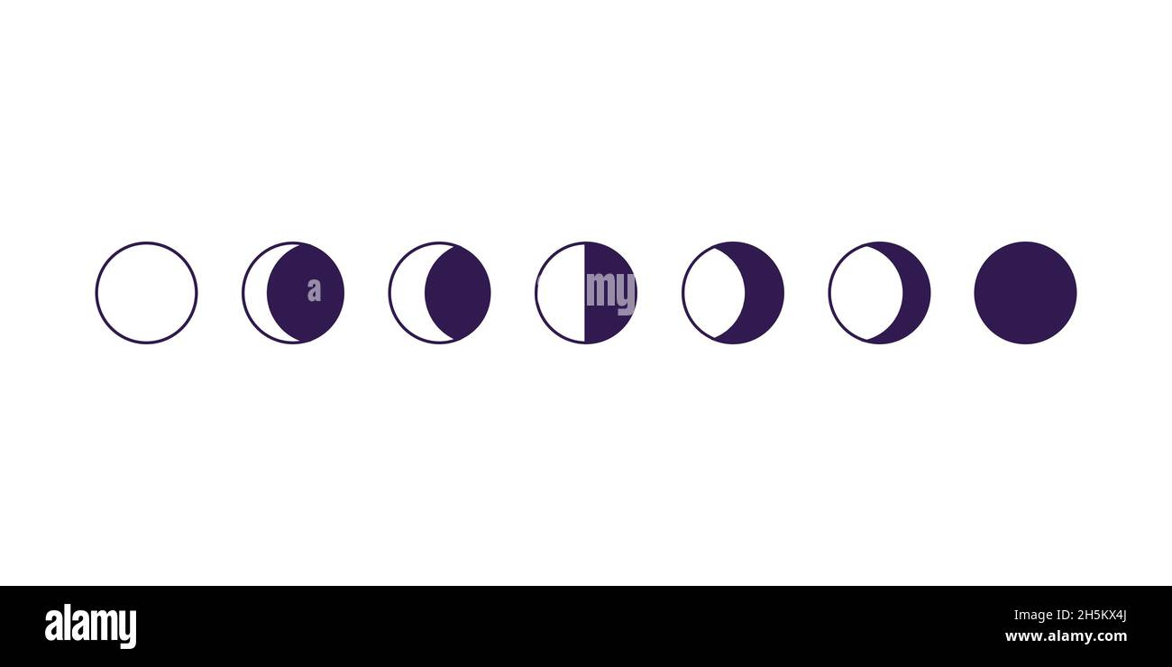 Phases of the moon illustration hi-res stock photography and images - Alamy