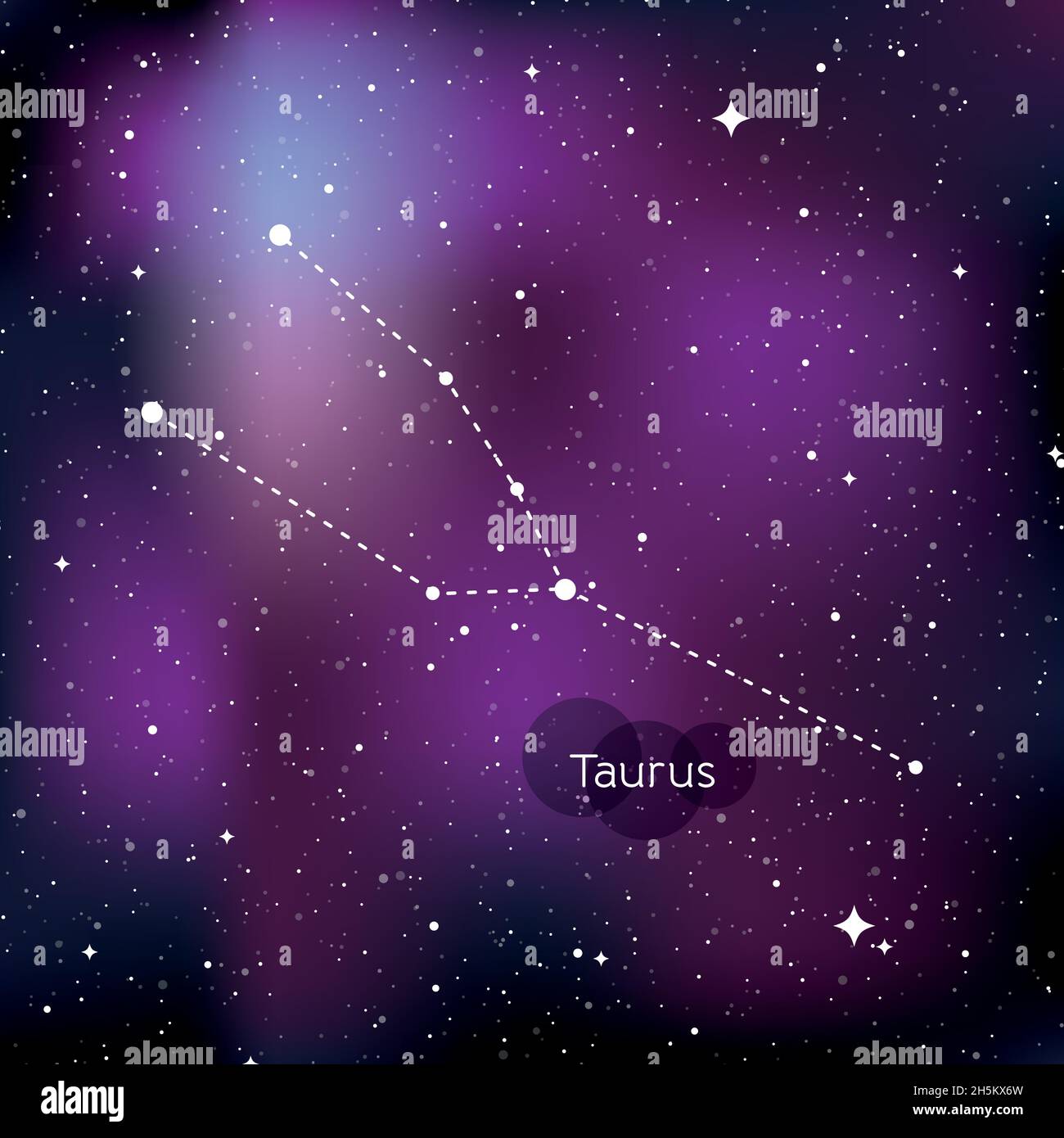 Taurus zodiac sign. Horoscope symbol, linear constellation. Star ...