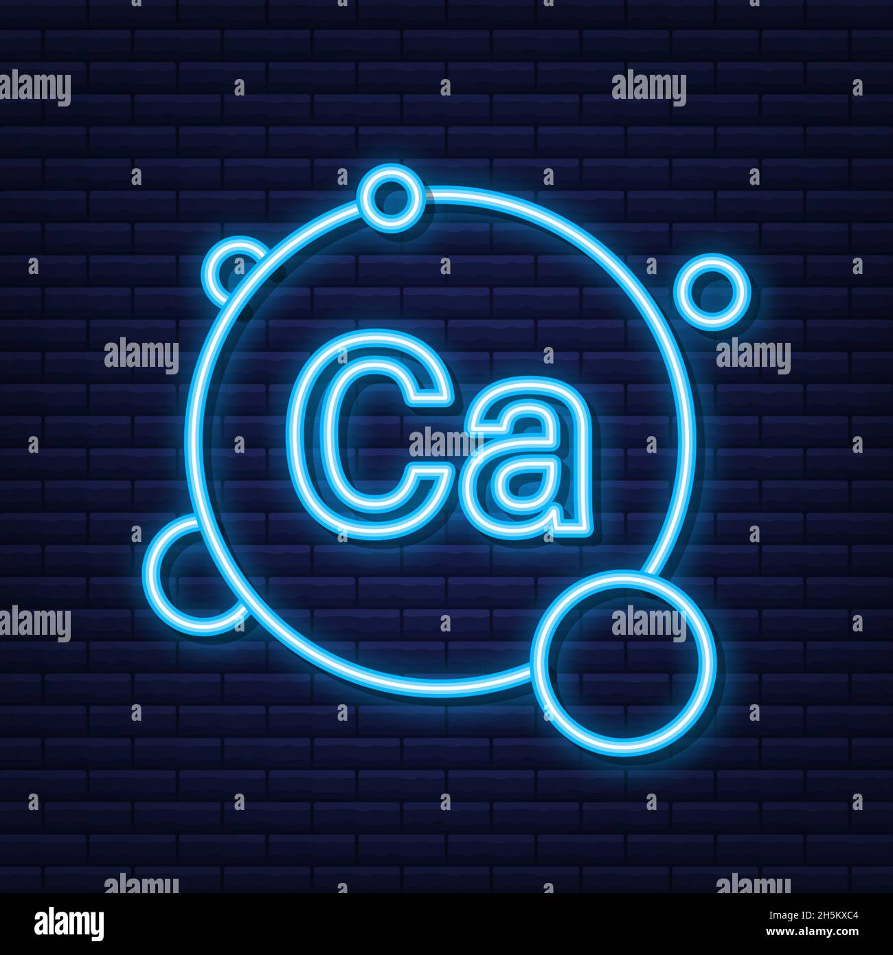 Blue calcium neon sign. Calcium mineral. Vector stock illustration ...