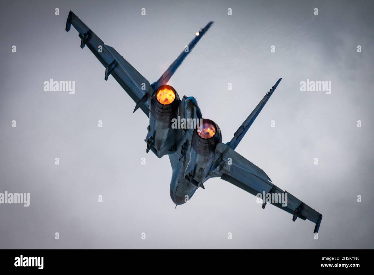 Radom, Poland - August 25, 2013: Military fighter jet plane at air base ...
