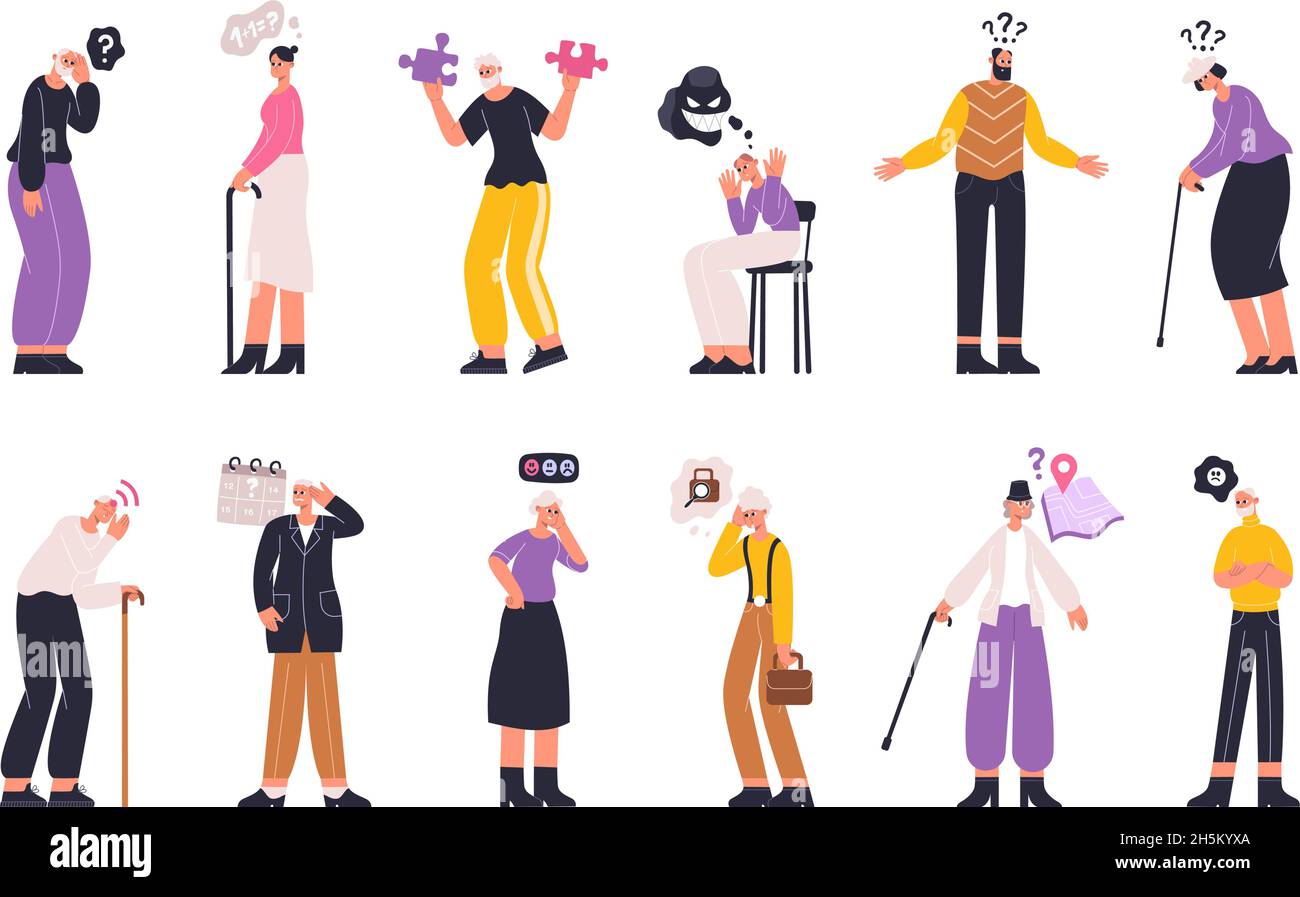 People with dementia symptoms, memory loss and disorientation ...