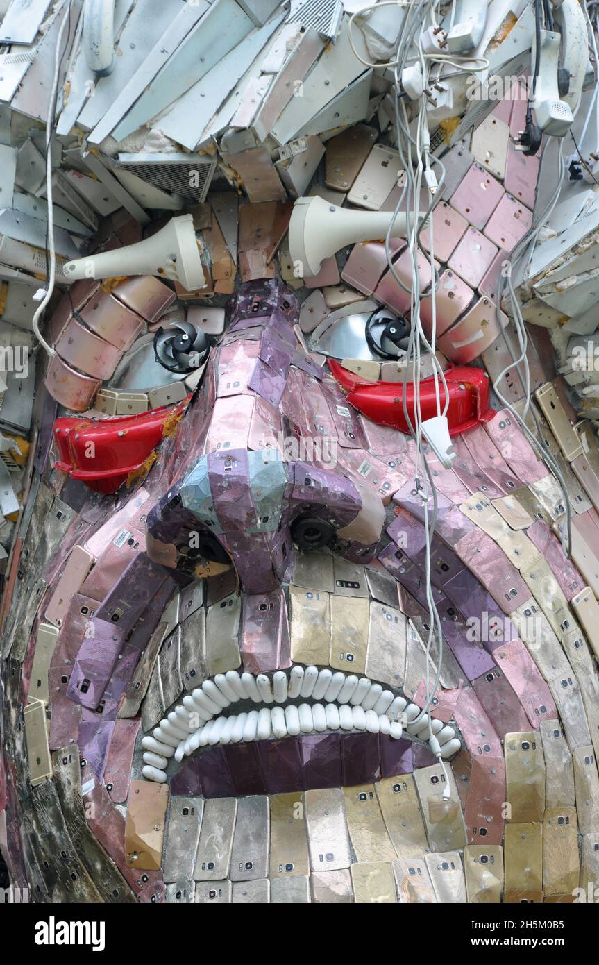 Boris Johnson, Mount Recyclemore, a recycled sculpture of G7 European ...
