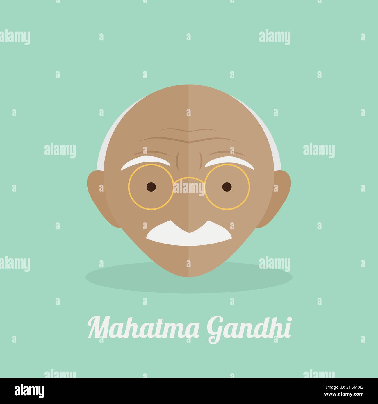 Mahatma Gandhi. Minimalist portrait. Non-violence concept. Vector ...