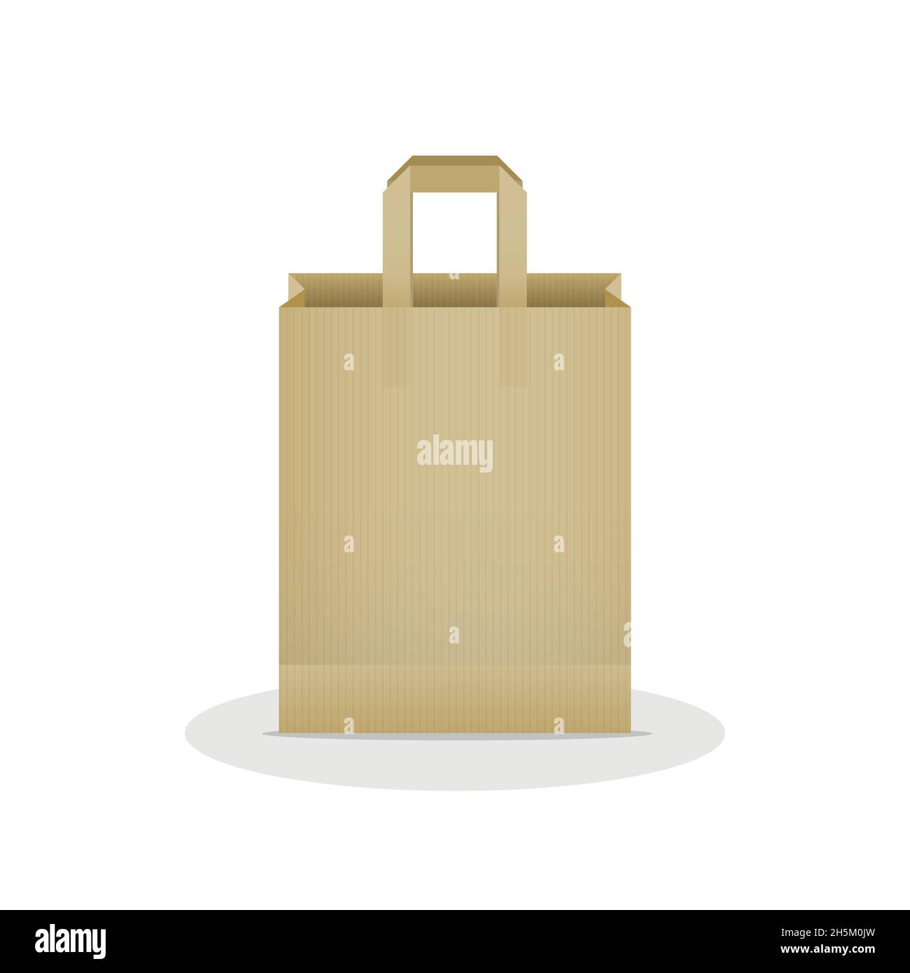 Shopping bag. Kraft brown paper bag. Vector illustration, flat design ...
