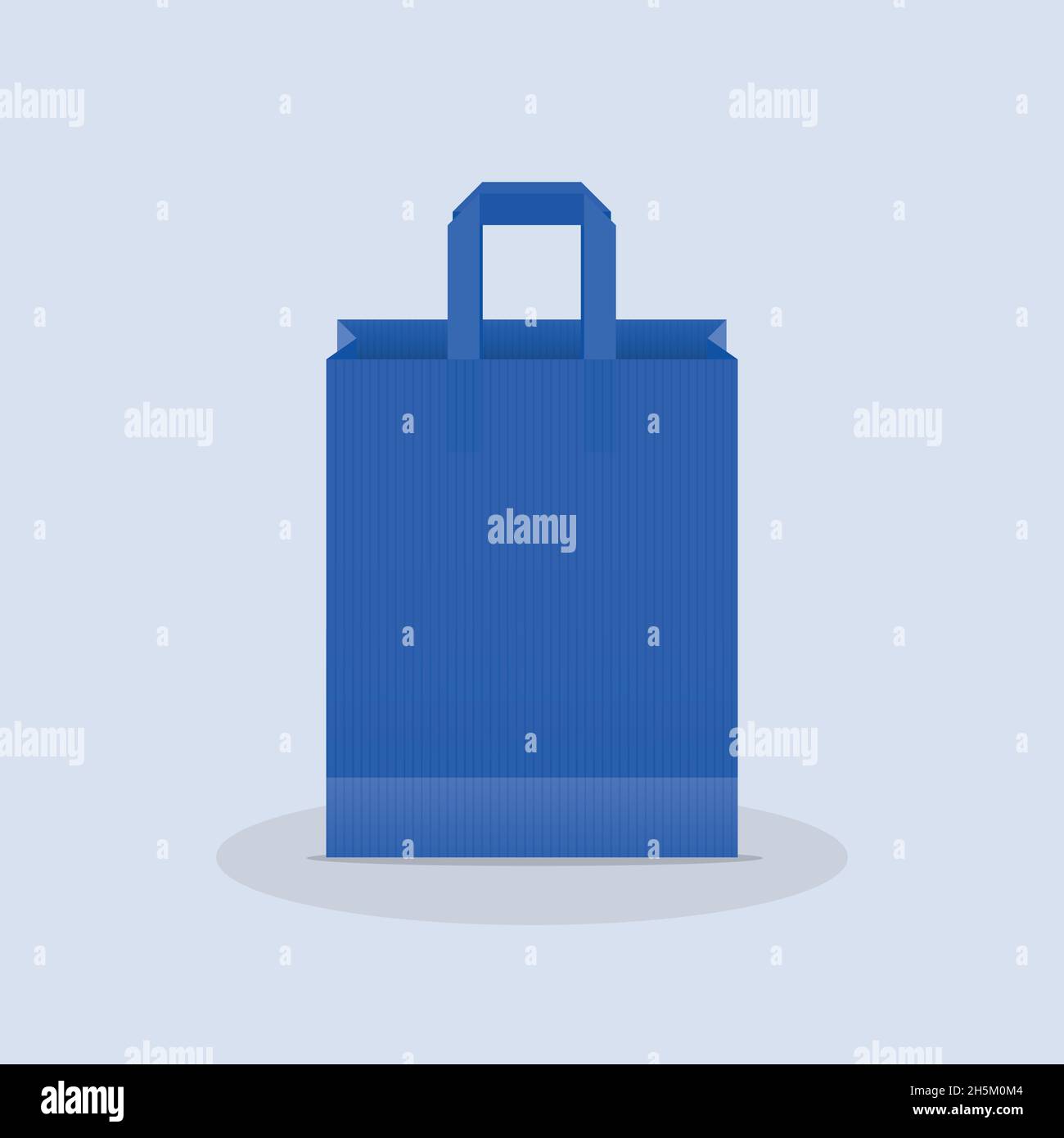 Shopping bag. Kraft blue paper bag. Vector illustration, flat design ...