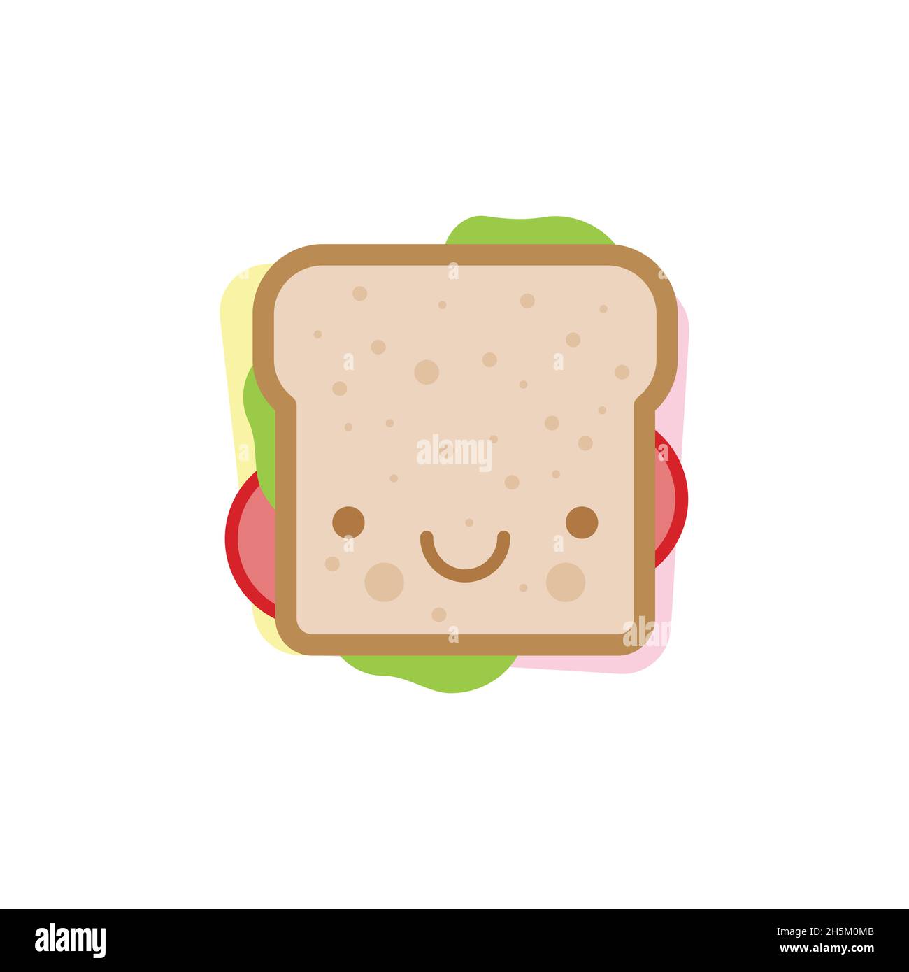 Smiley sandwich. Minimalist icon. Vector illustration, flat design ...