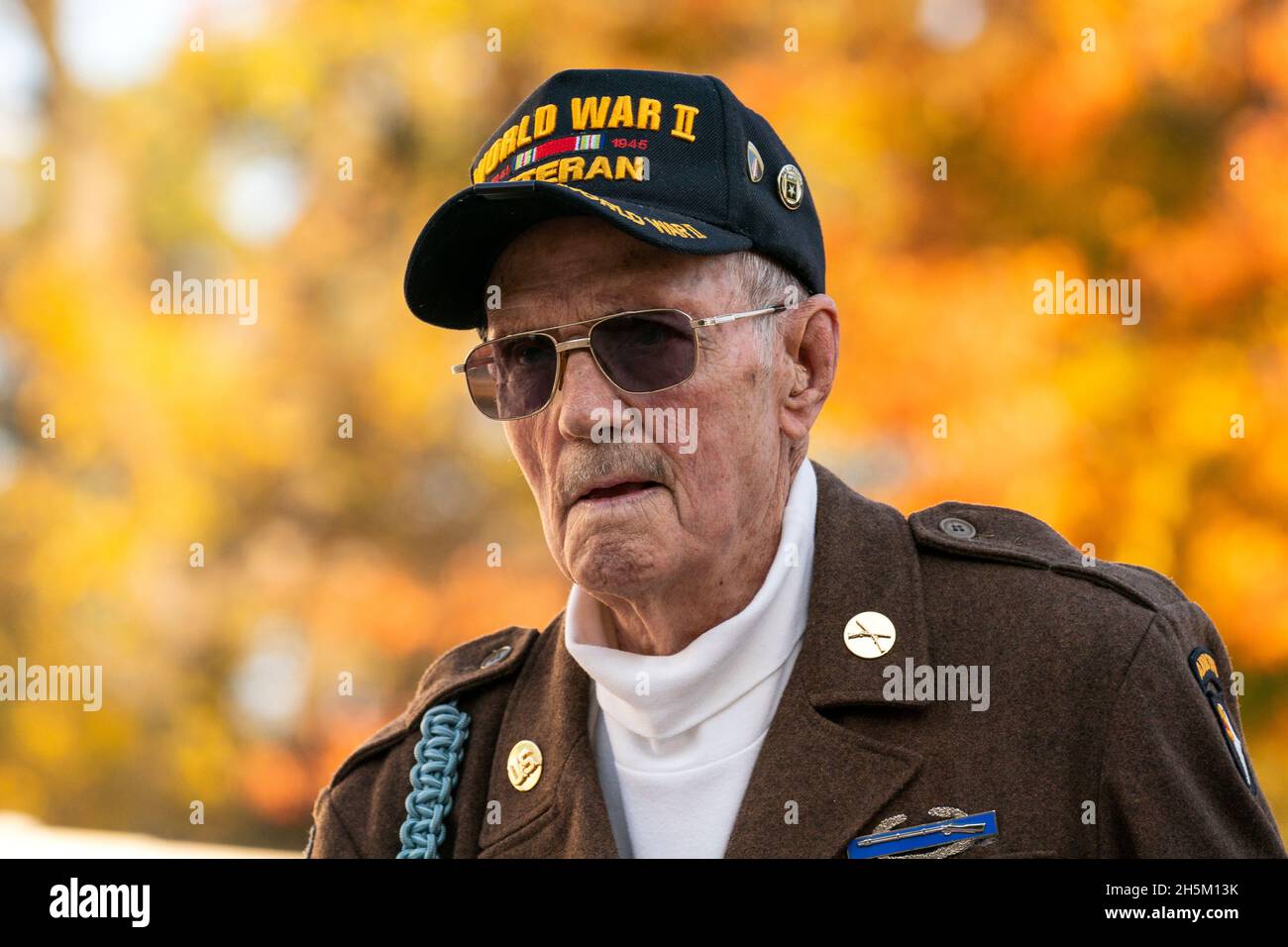 Darrell Bush, 96, a former United States Army Staff Sergeant, from Camp ...