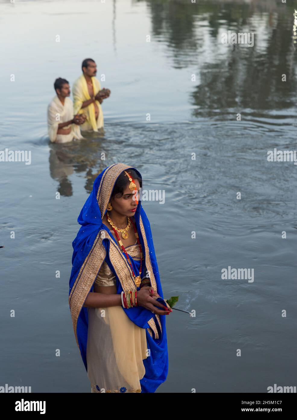 Kathmandu, Nepal. 10th Nov, 2021. A devotee offers prayers during the ...