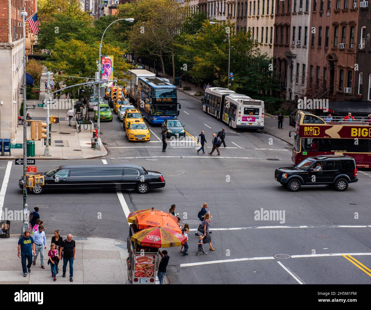 New York, NY, USA -- Oct 13, 2015. Photo looking over 10th Street in ...