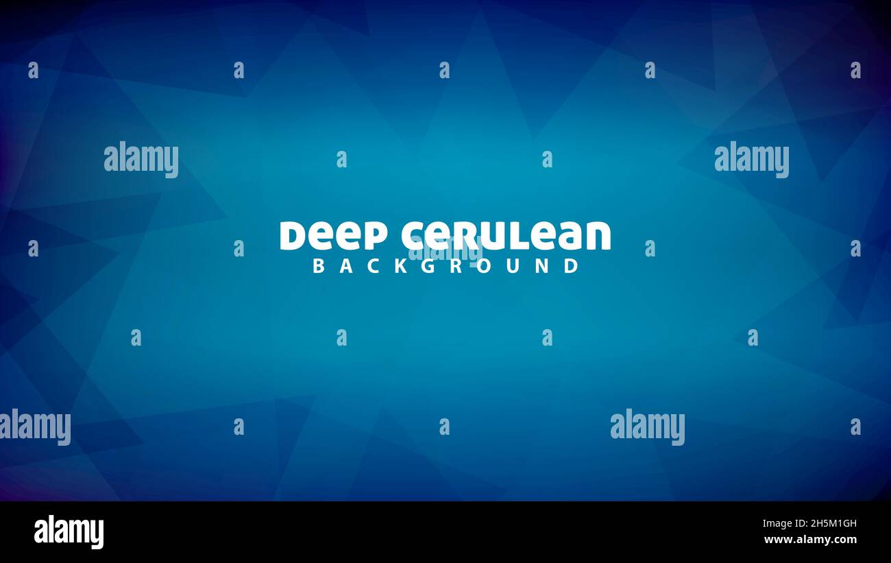 Abstract deep cerulean background with dark azure vignette textured by ...