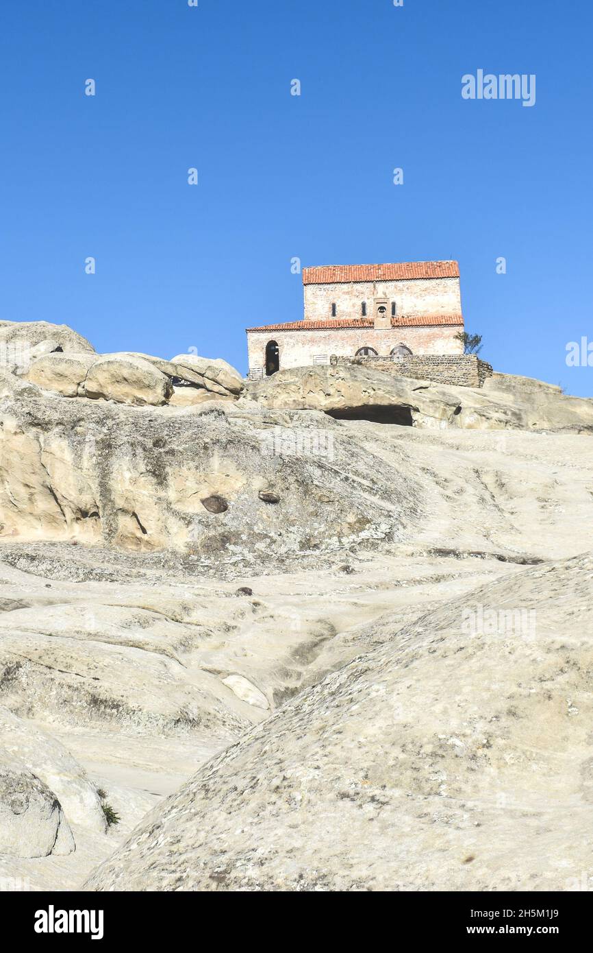 The Uplistsikhe cave complex near Gori, Georgia. Ancient rock-hewn town ...