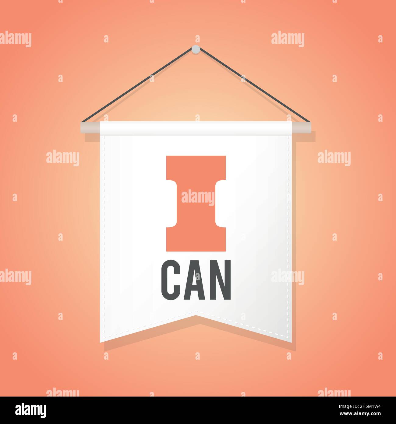 Pennant illustration with motivational quote: "I can". Vector ...