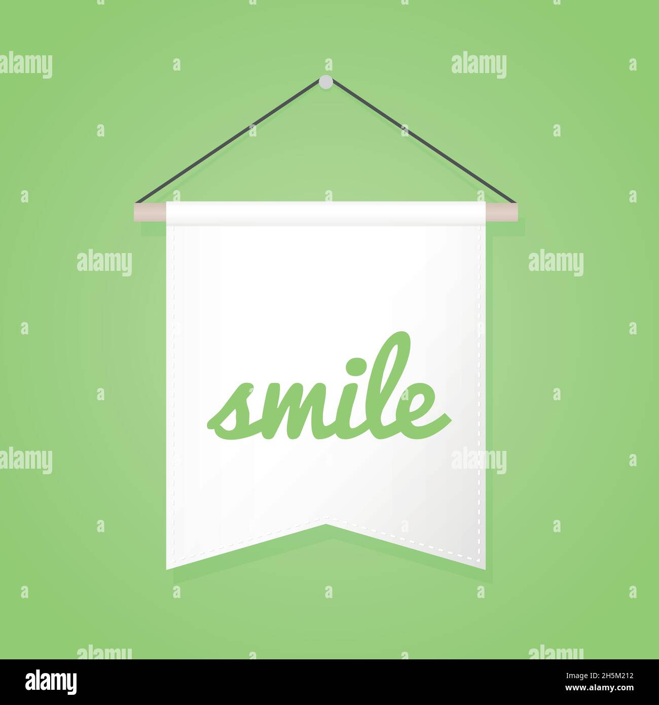 Pennant illustration with motivational quote: "Smile". Vector ...