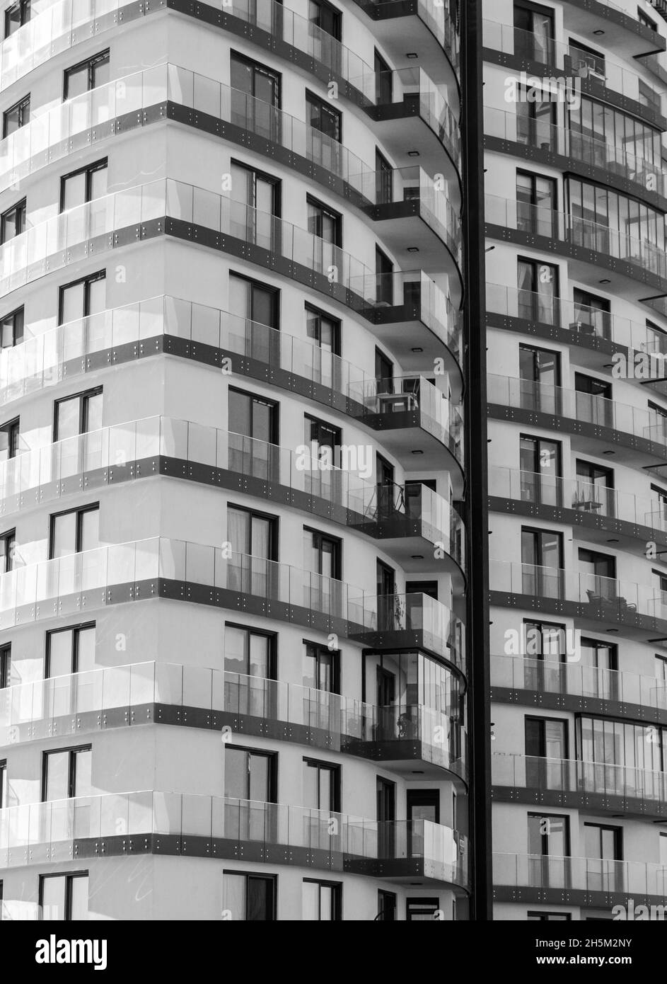 Exterior of the modern building full frame shot. Tall building vertical ...