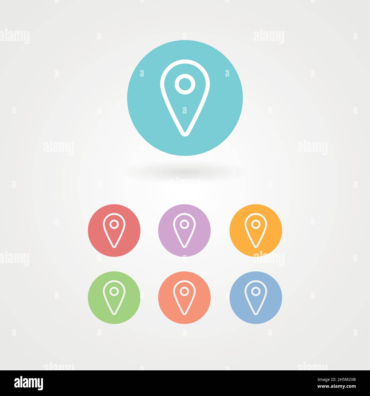 Map Pointer Outline Icon Set Concept Of Gps Location Position Navigation Direction Vector
