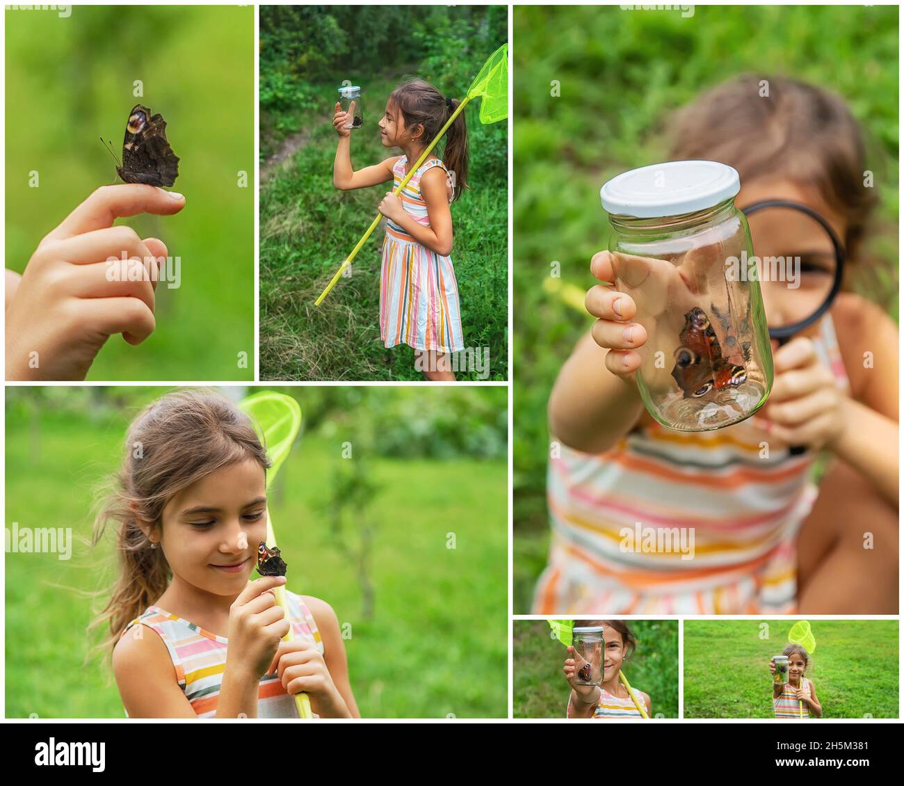 Girl with jar of butterflies hi-res stock photography and images - Alamy