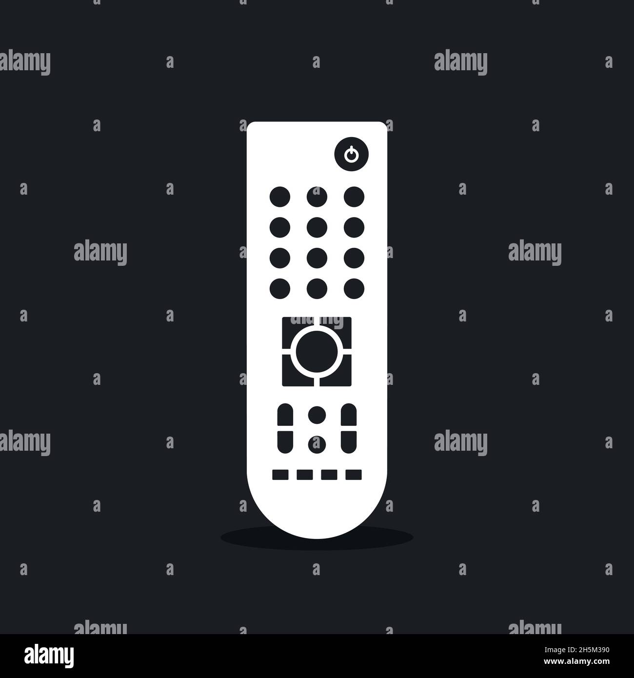 Remote control. Flat icon. Black and white. TV remote controller ...