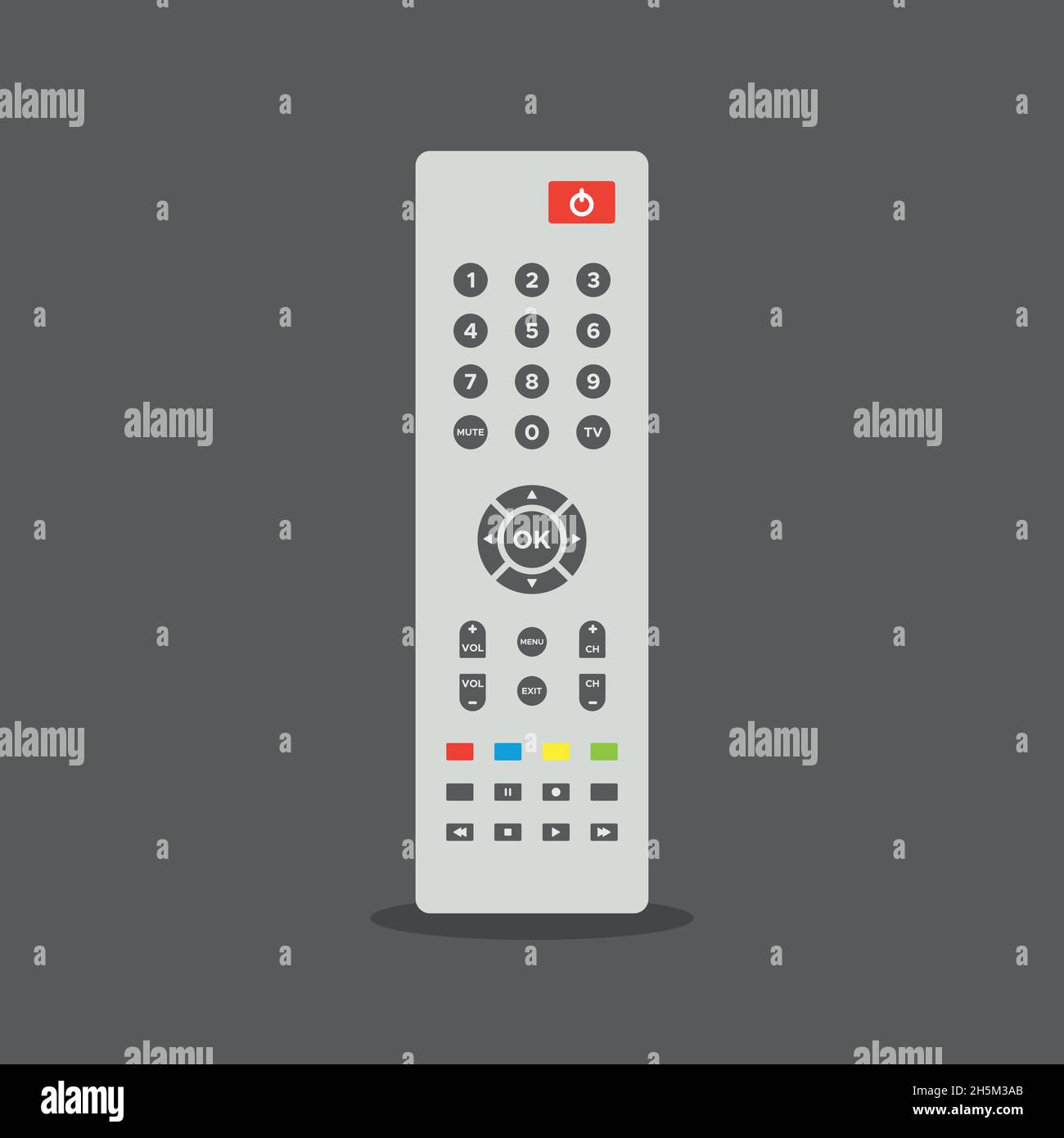 Remote control. Flat colorful illustration. TV remote controller ...