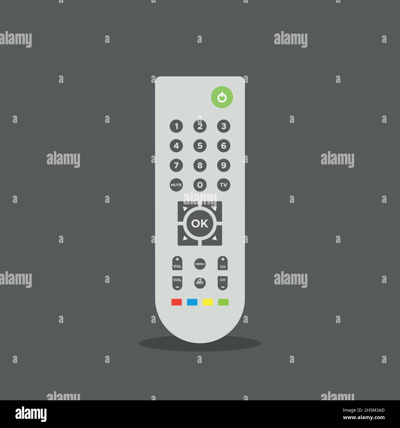 Remote control. Flat colorful illustration. TV remote controller ...
