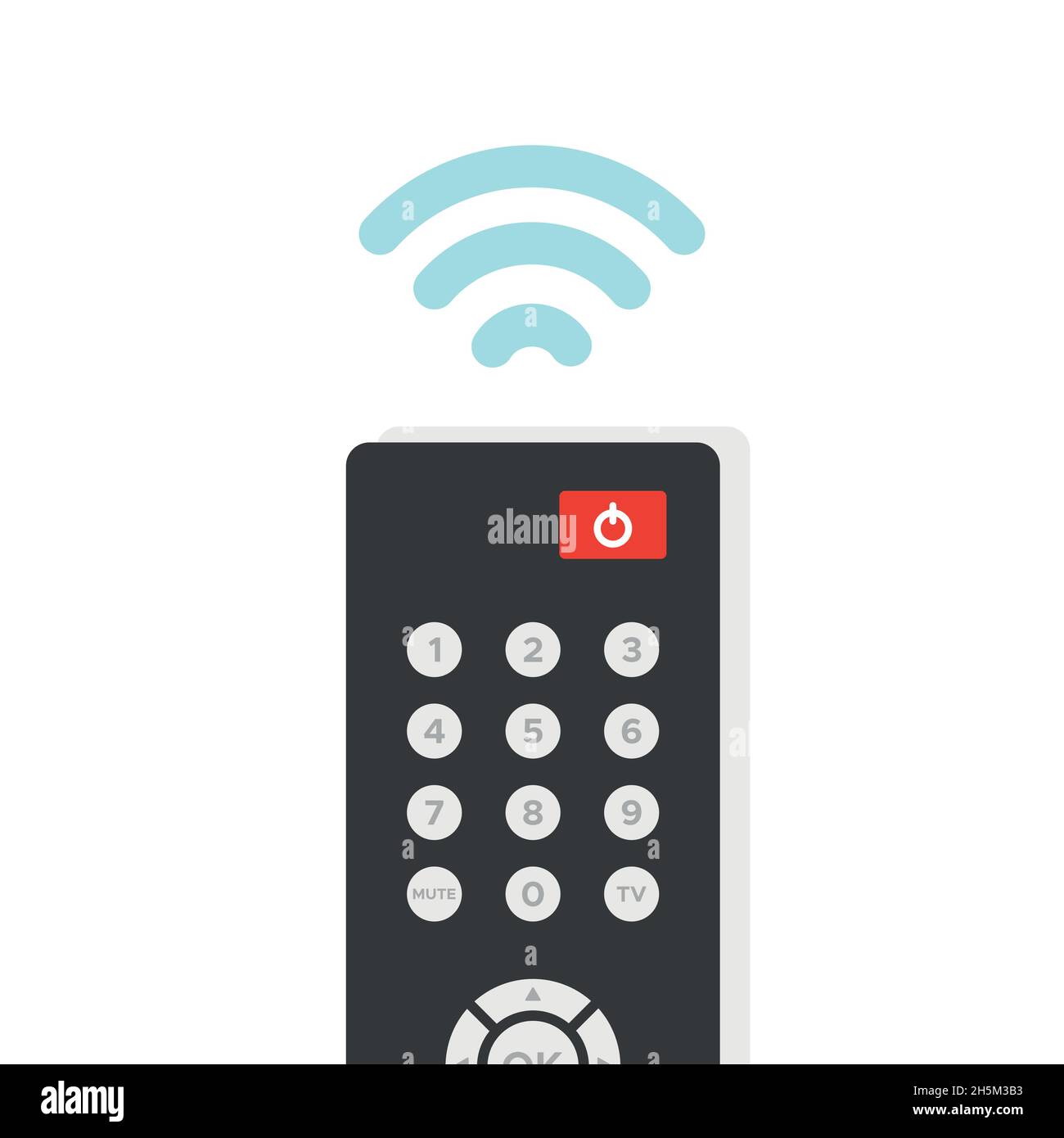 Remote control. TV remote controller with wireless signal. Vector ...