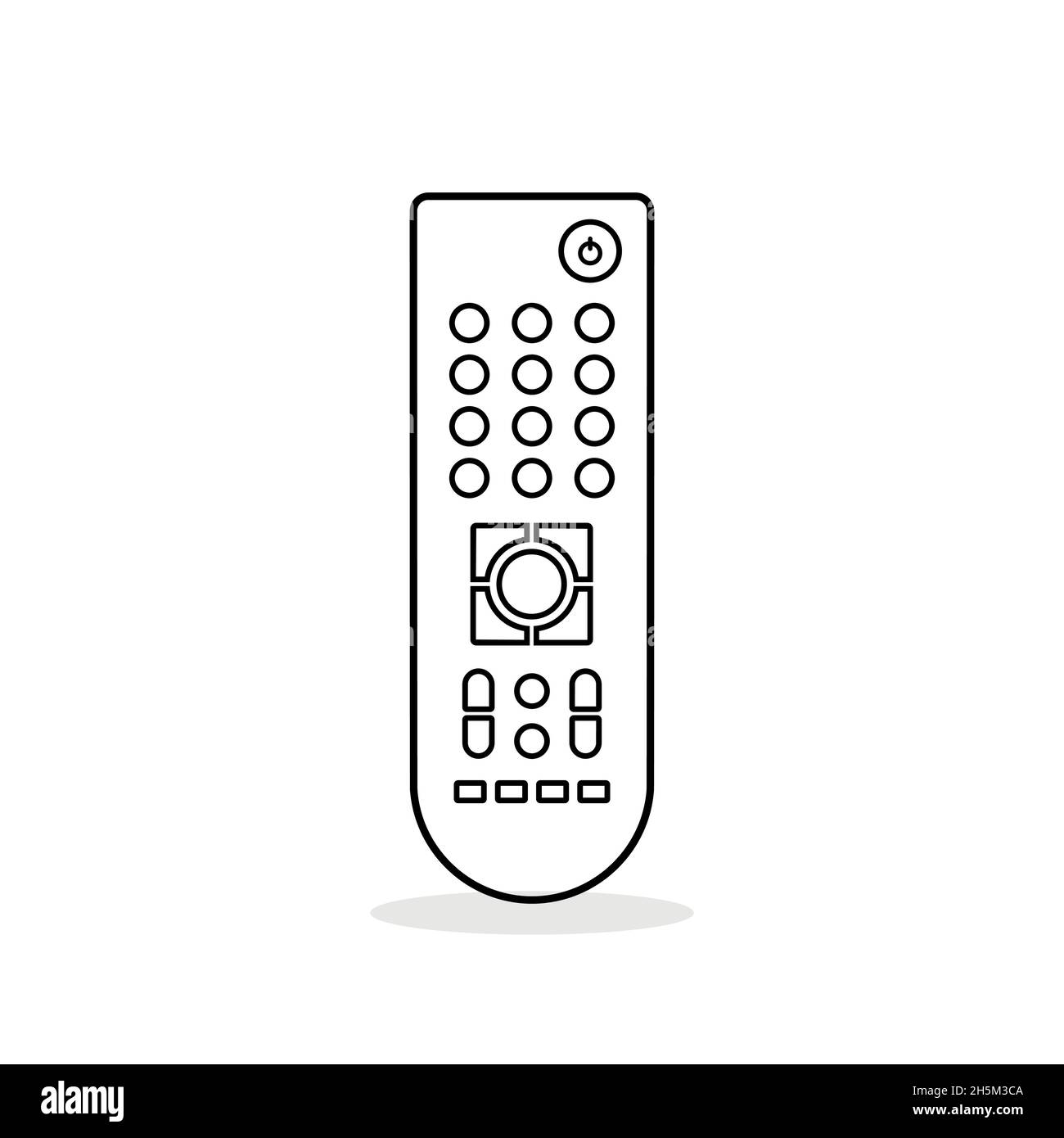 Remote control. Flat icon. Black thin line. TV remote controller ...