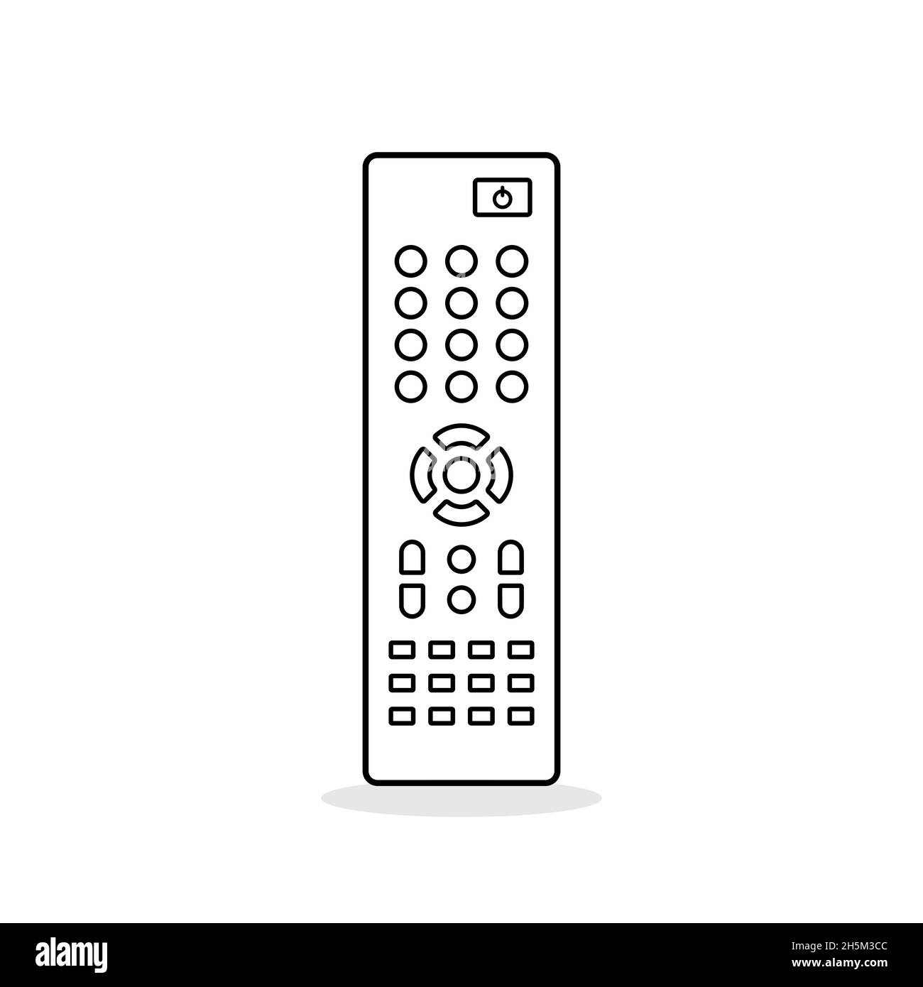 Remote control. Flat icon. Black thin line. TV remote controller ...