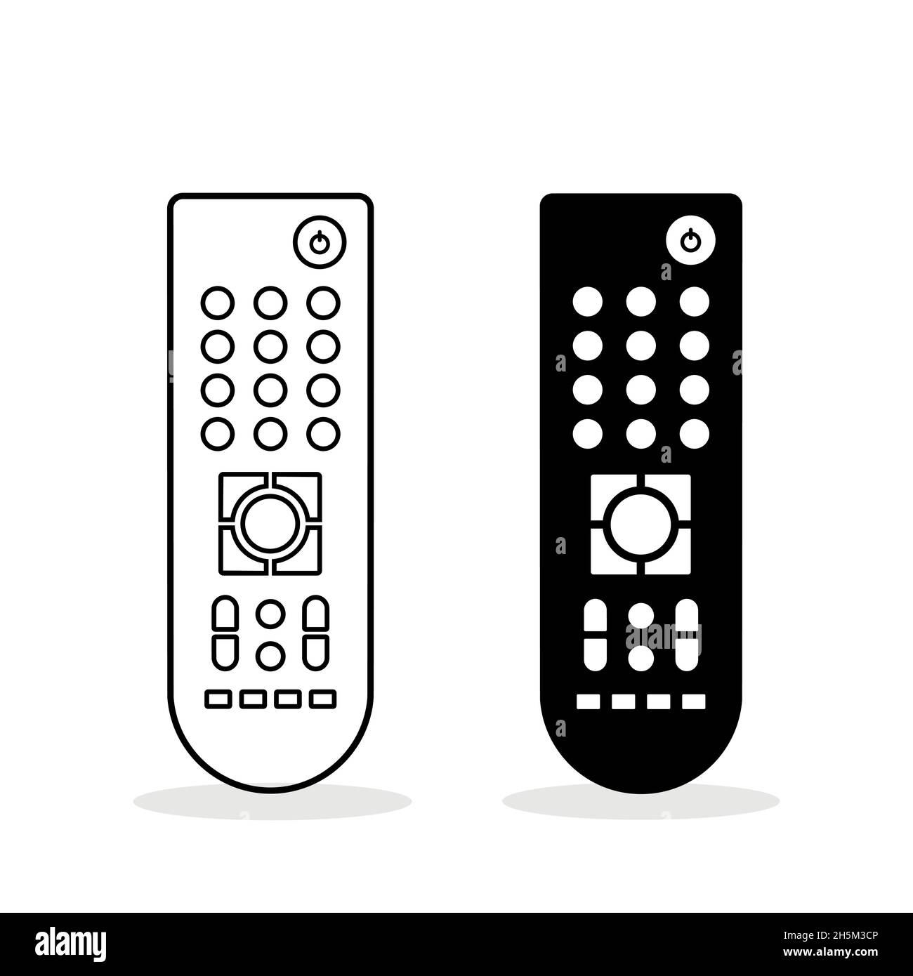 Remote control. Flat icon. Two styles. TV remote controller. Vector ...