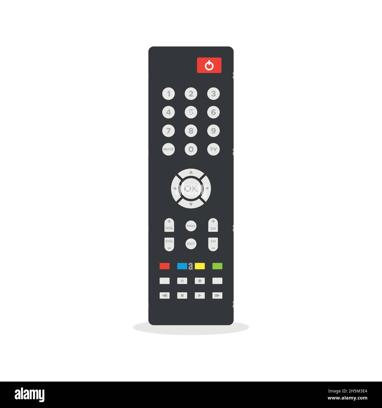Remote control. Flat colorful illustration. TV remote controller ...