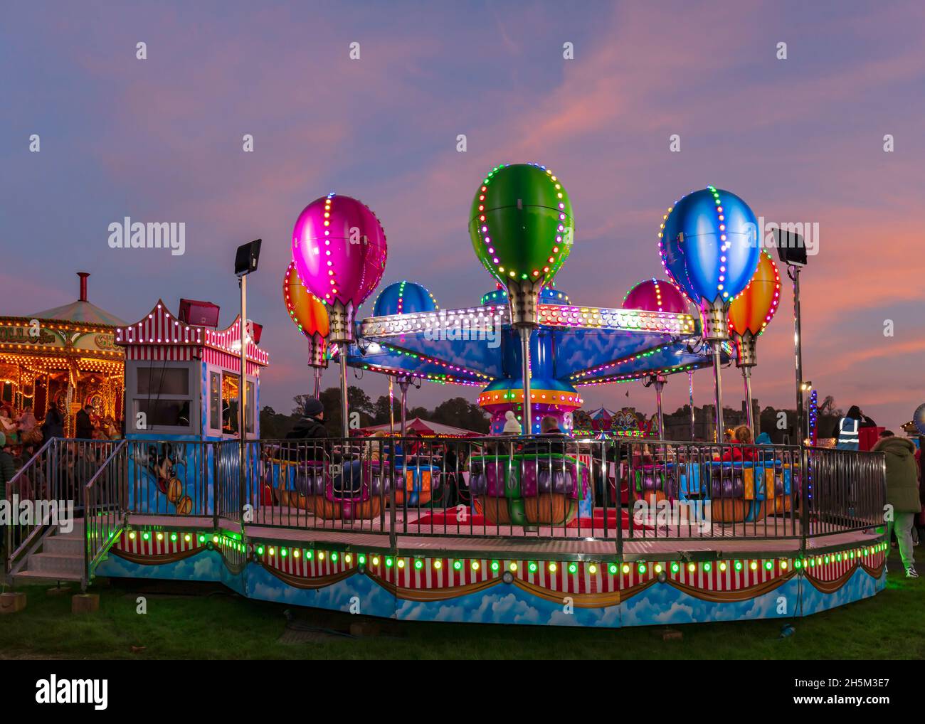 Leeds Castle funfair rides 2021 Stock Photo - Alamy