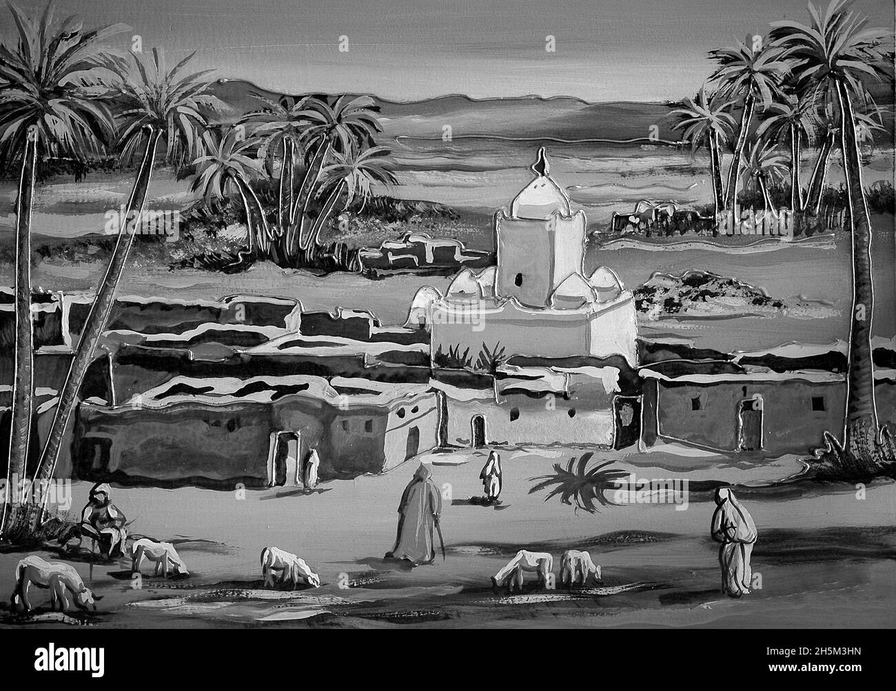 Ancient traditional moroccan lifestyle in black and white Stock Photo ...